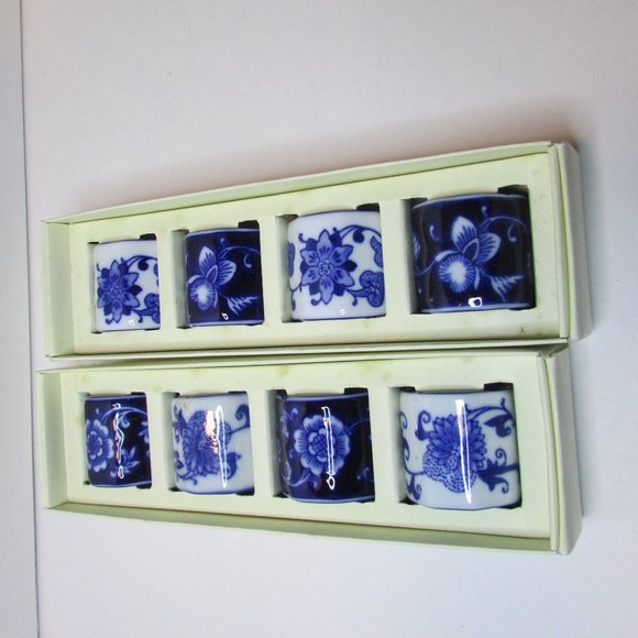 Pier 1 | Dining | Vintage Porcelain Napkin Rings Blue And White Pier ...